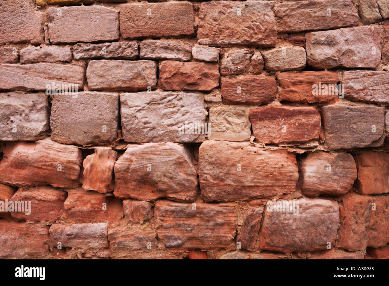 Red rough brick texture closeup horizontal background, old detailed ...