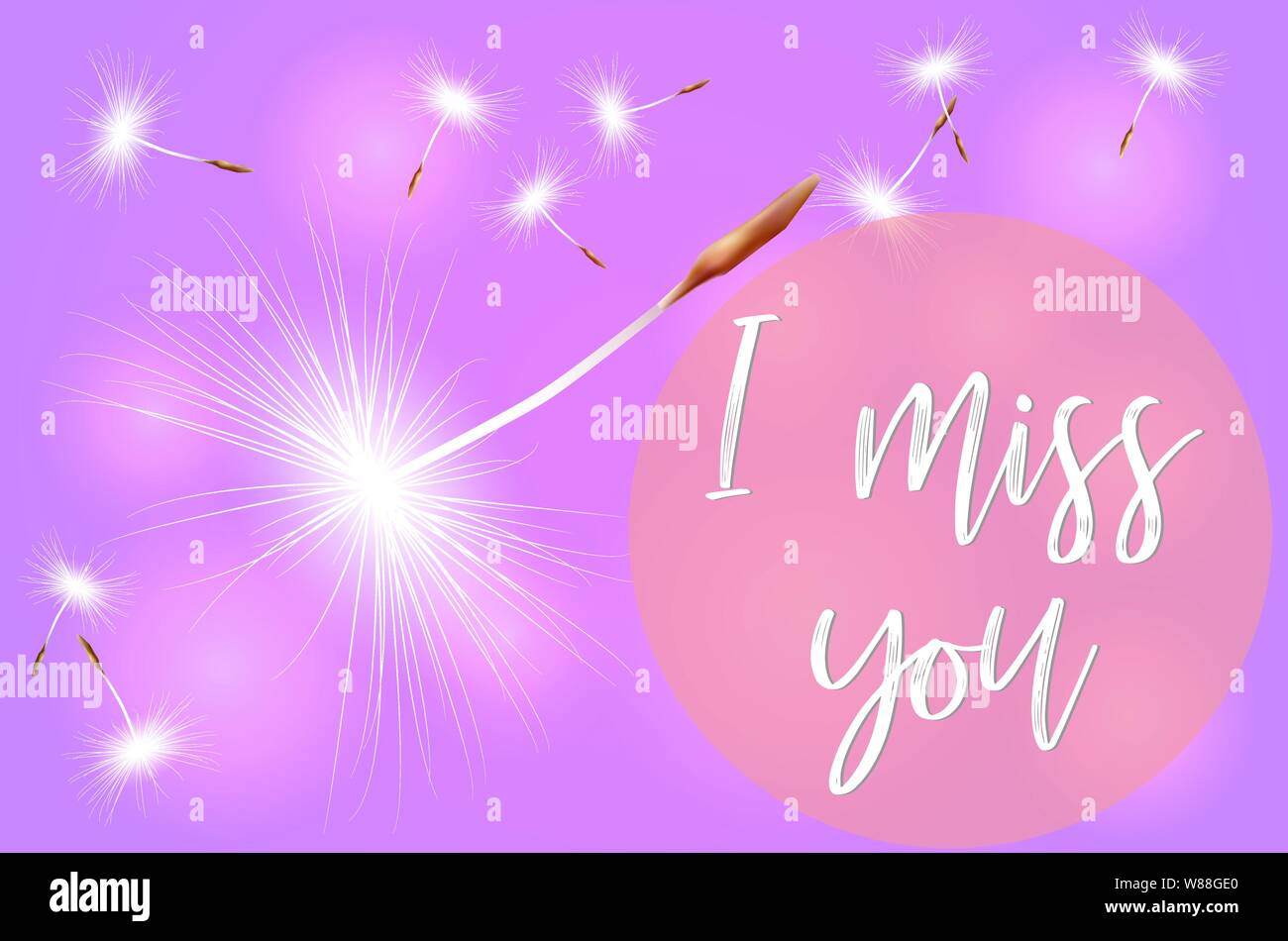 Valentine pink background with starry lights and an inscription I miss ...