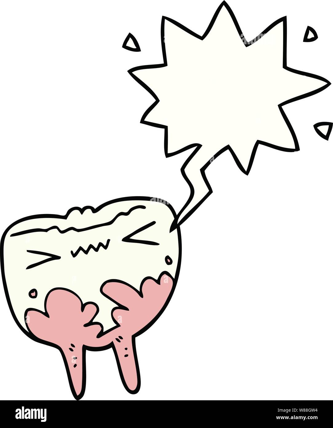 cartoon bad tooth with speech bubble Stock Vector Image & Art - Alamy