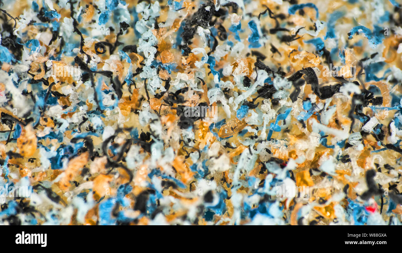 Plastic gets into sea, gradually destroyed by waves and sun. Plastic ...