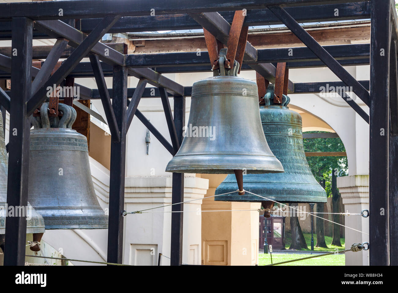 Cast-iron ancient bells of orthodox church Stock Photo - Alamy