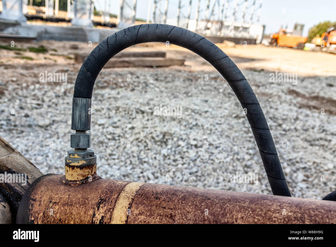 hydraulic drive system to the tractor, mini excavator Stock Photo - Alamy