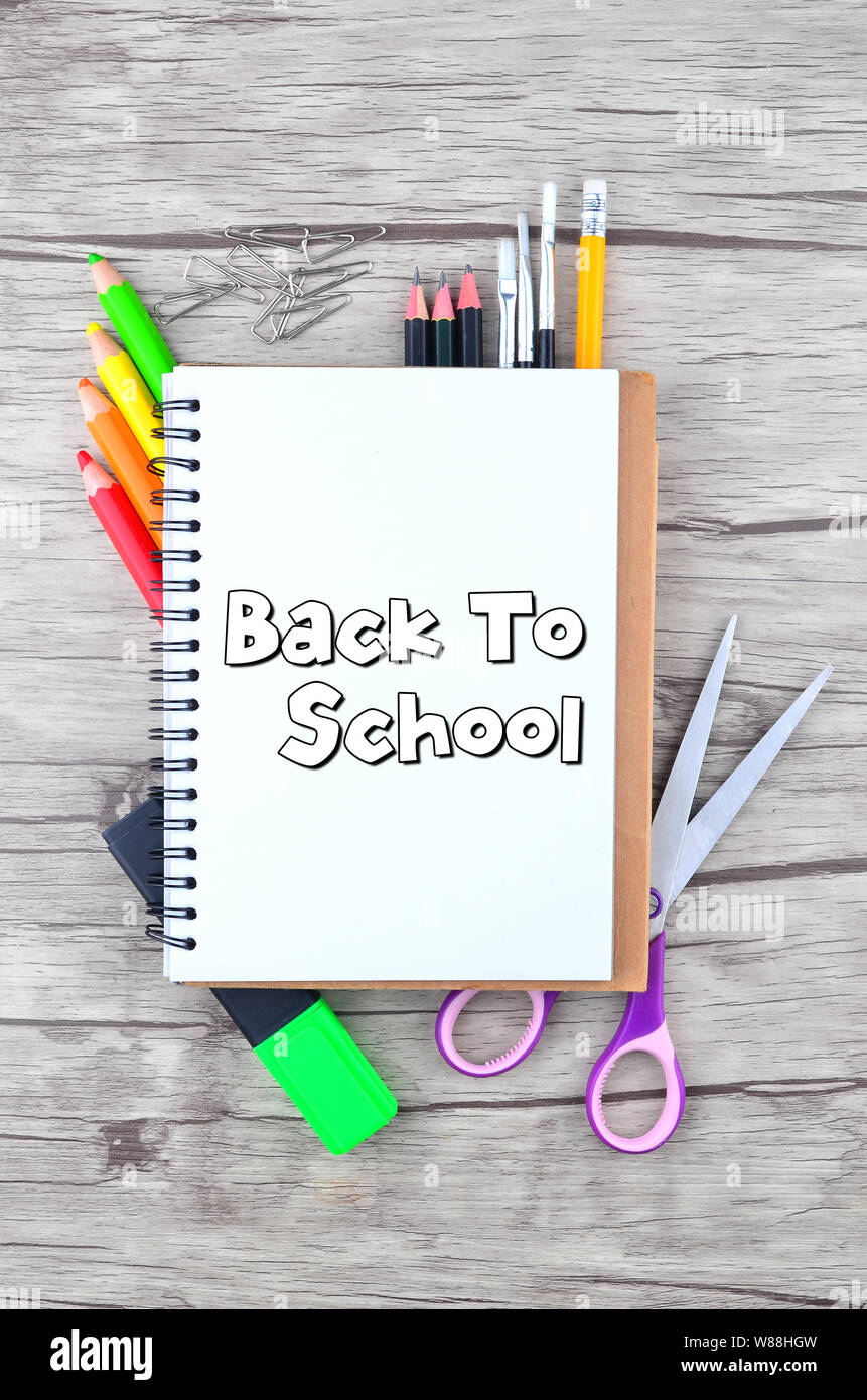 Photo of office and student gear over white background - Back to school ...