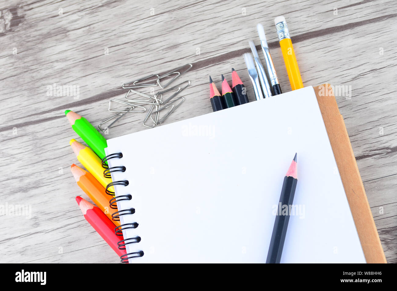 Photo of office and student gear over white background - Back to school ...