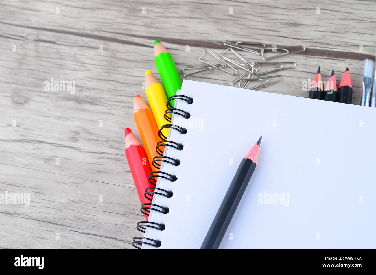 Photo of office and student gear over white background - Back to school ...