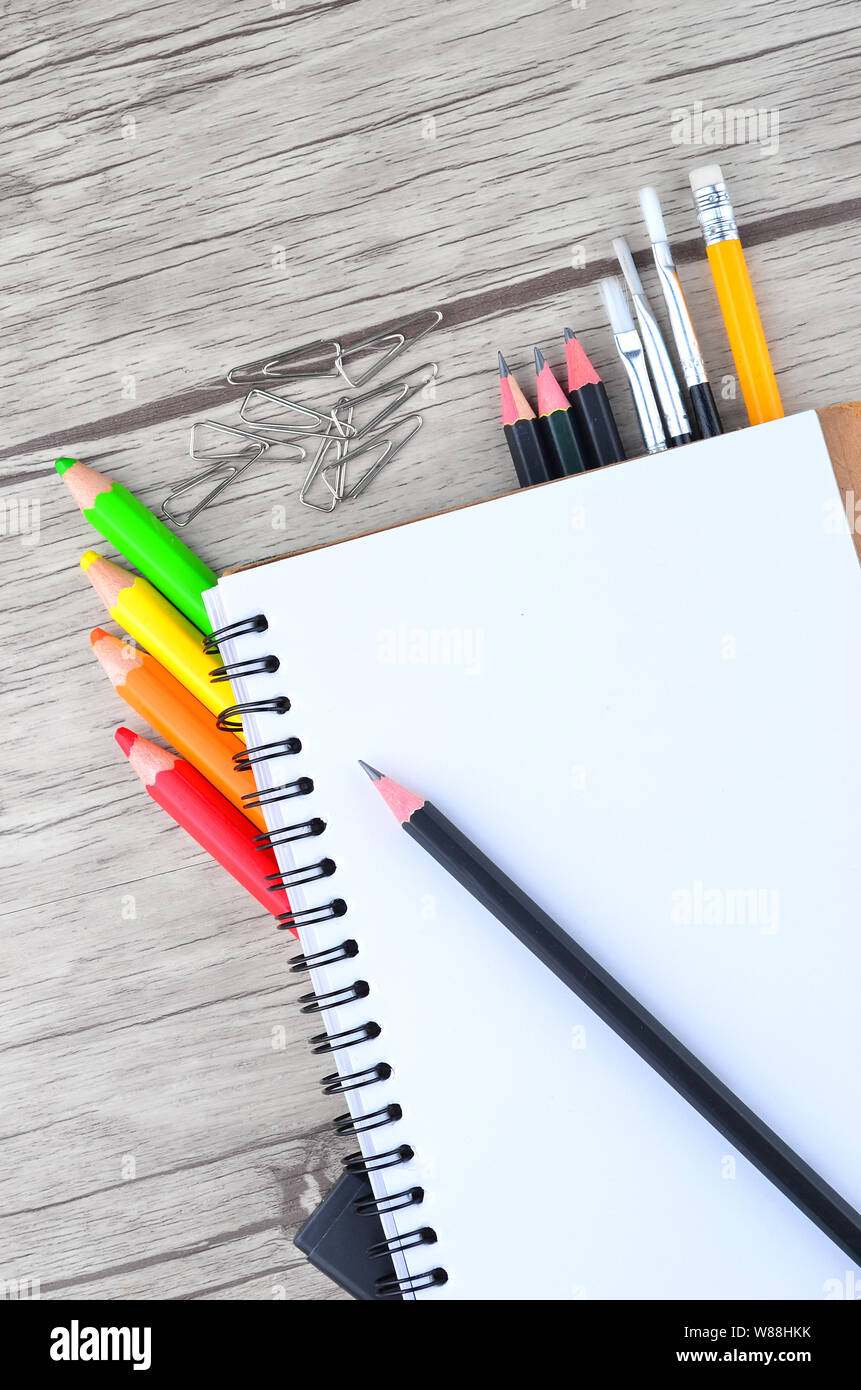 Photo of office and student gear over white background - Back to school ...