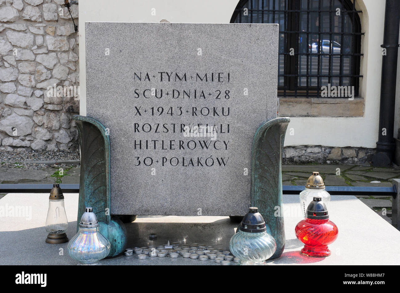 Memorial tablet outside the Old Synagogue, now a branch of the ...