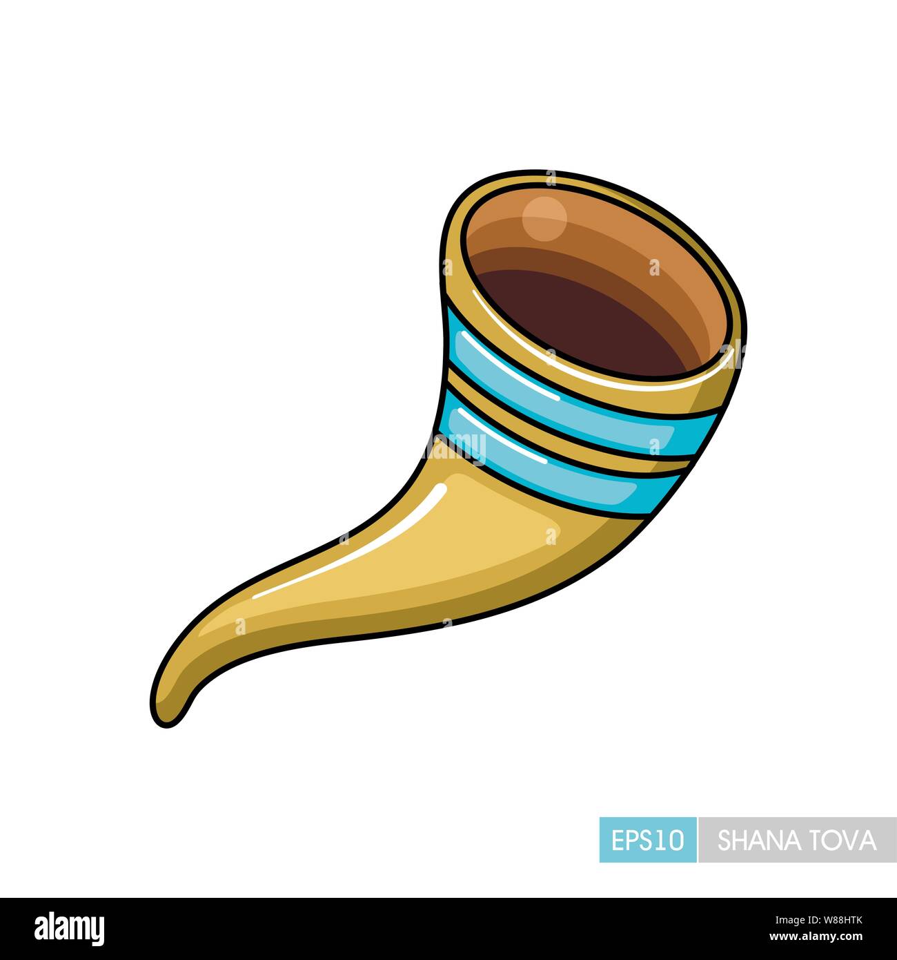 Shofar. Rosh Hashanah icon. Shana tova. Happy and sweet new year in ...