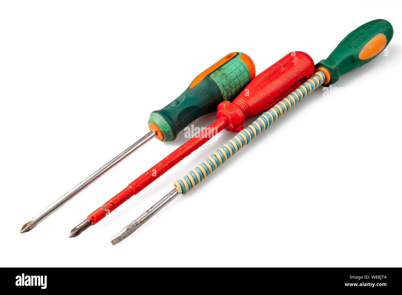 Very old screwdriver on a white background, isolate Stock Photo - Alamy