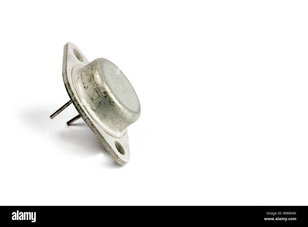 Radio element, a very old diode close-up, on a white background Stock ...