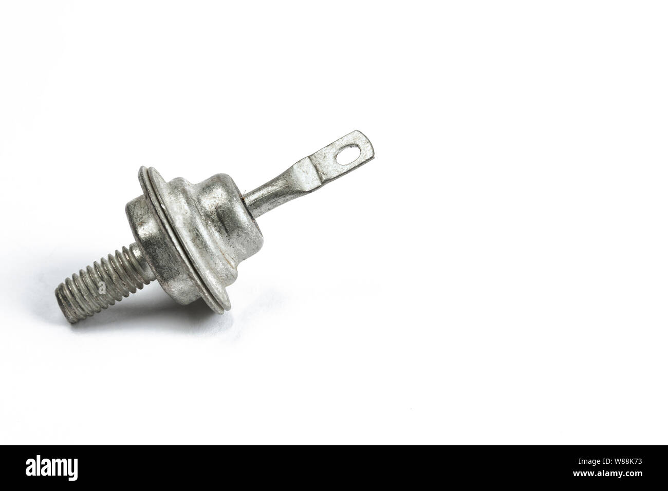 Radio element, a very old diode close-up, on a white background Stock ...