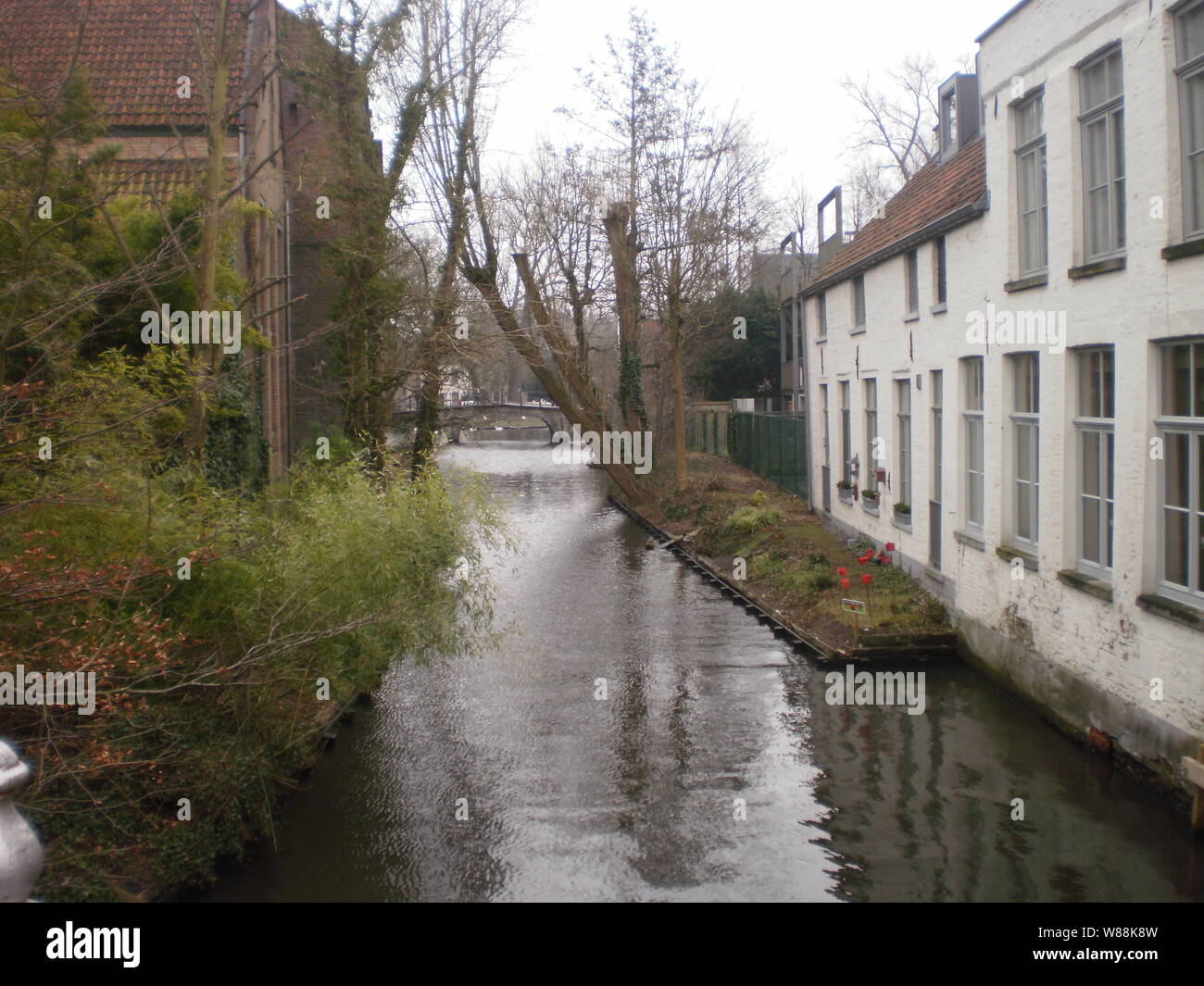 Nice Canal In The Village In Bruges. March 23, 2013. Bruges, West ...