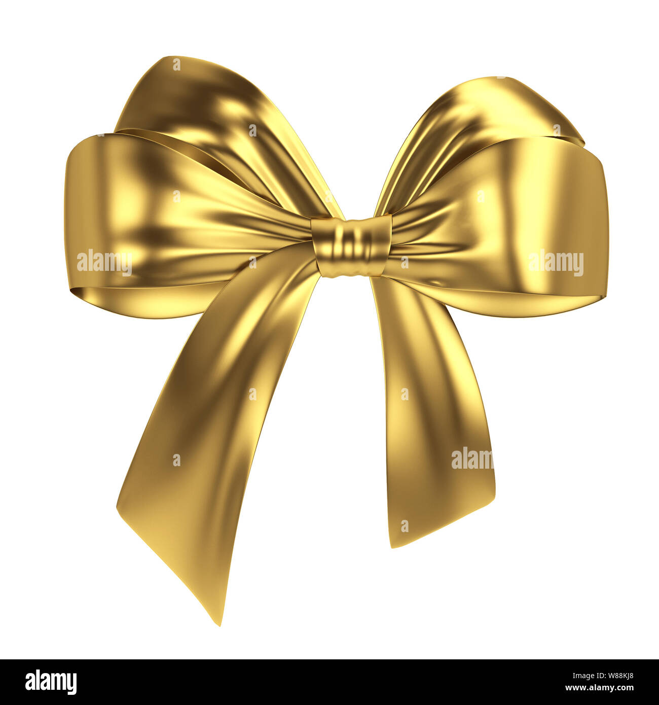 Golden bow. 3d illustration isolated on white background Stock Photo ...