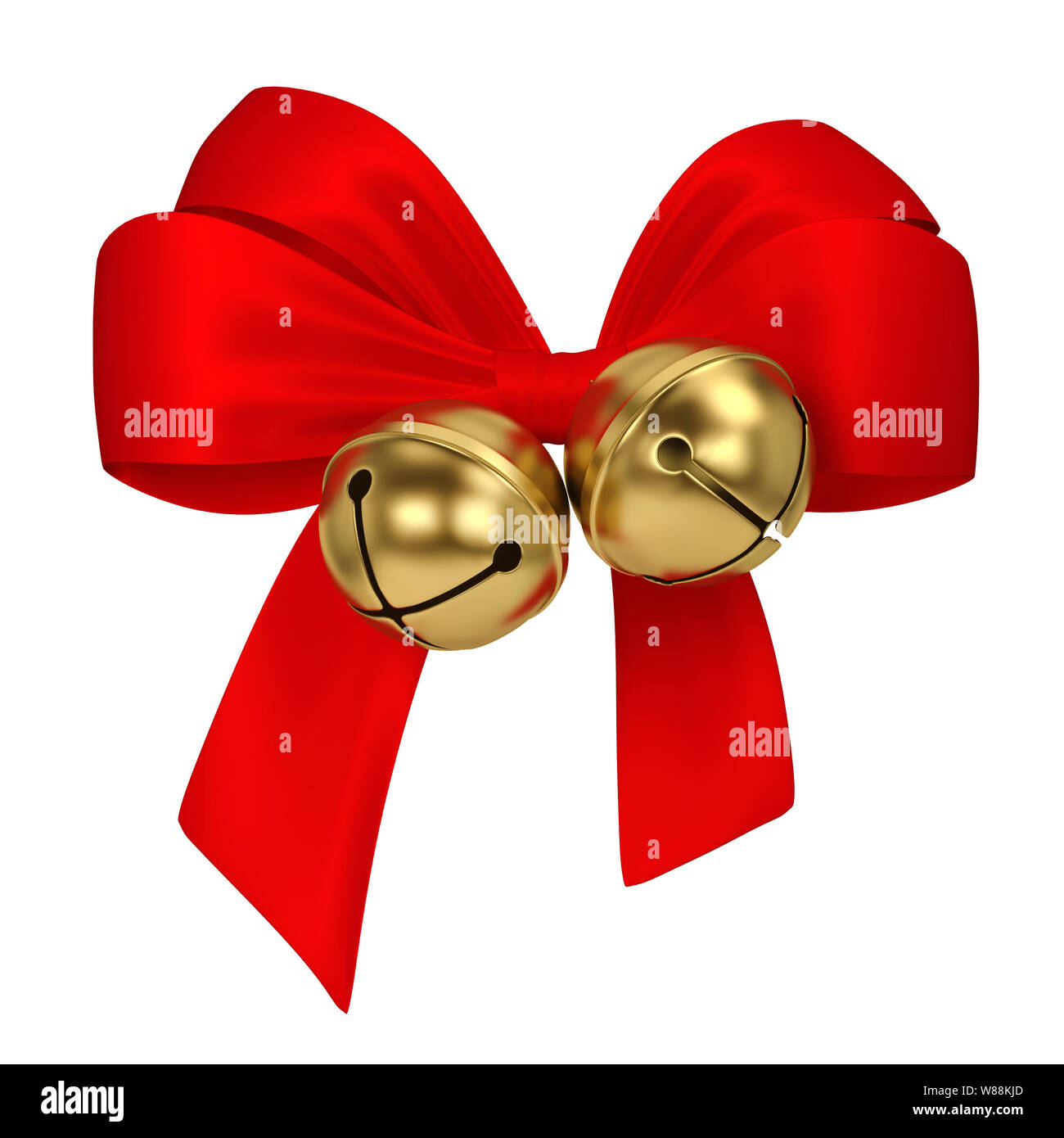 Jingle bells with bow. 3d illustration isolated on white background ...