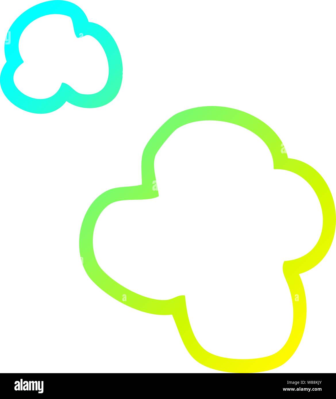 cold gradient line drawing of a cartoon poof of smoke Stock Vector ...