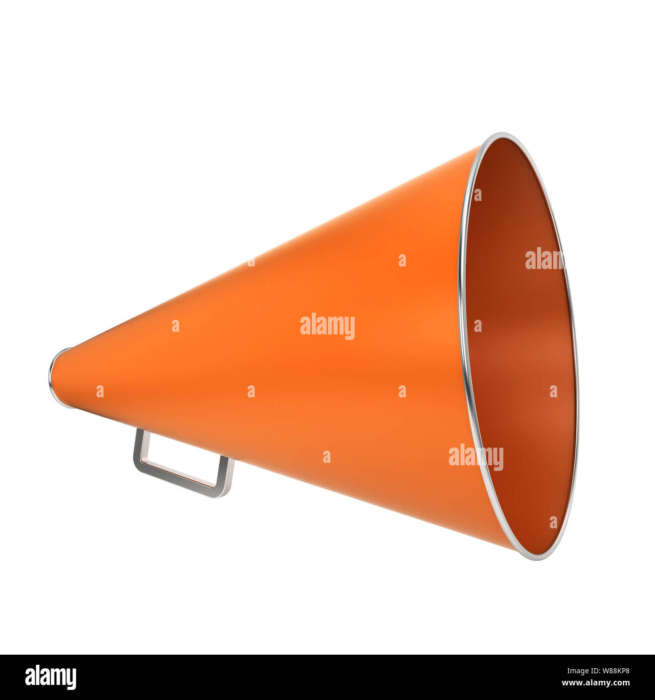 Orange bullhorn. 3d illustration isolated on white background Stock ...