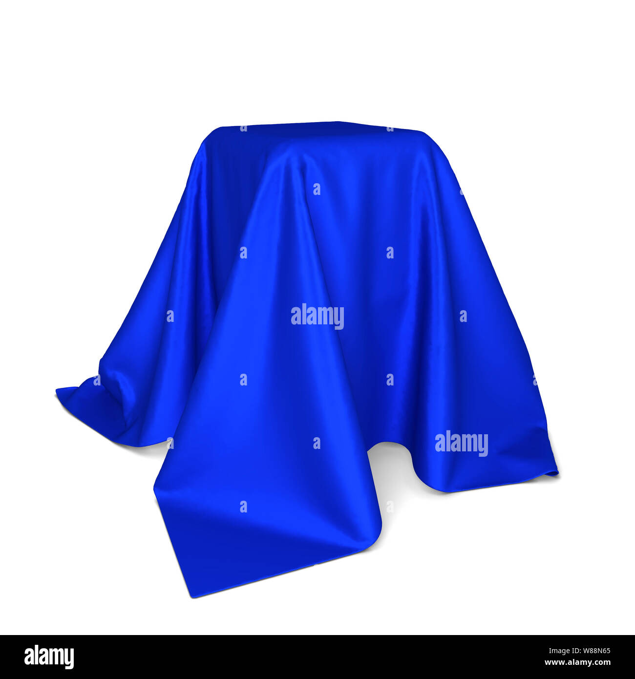 Box covered with cloth. 3d illustration isolated on white background ...