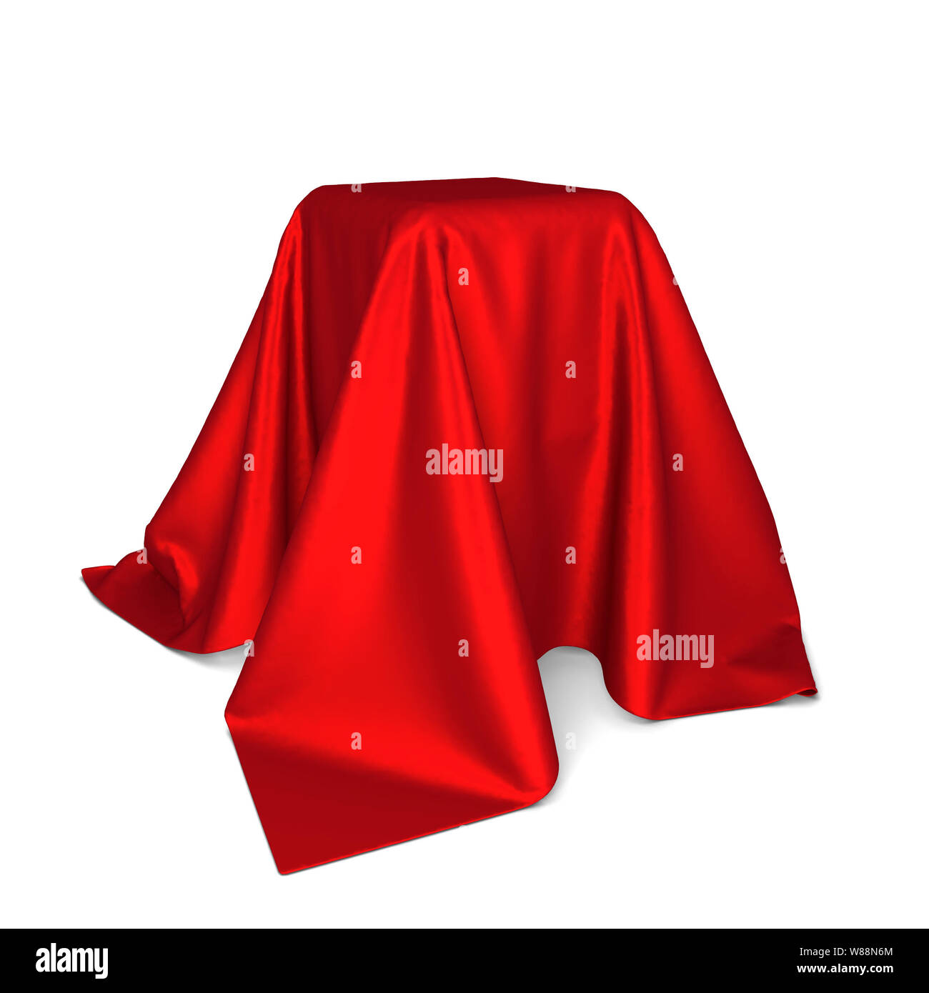 Box covered with cloth. 3d illustration isolated on white background ...