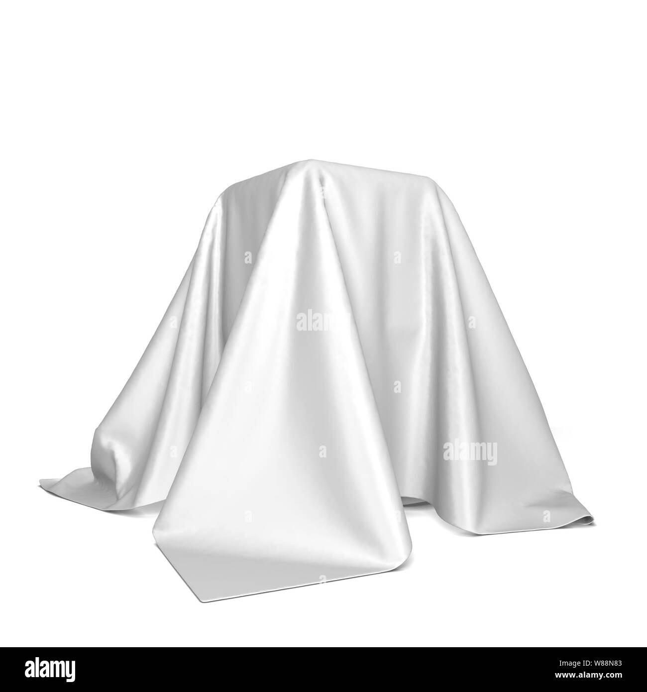Box covered with cloth. 3d illustration isolated on white background ...
