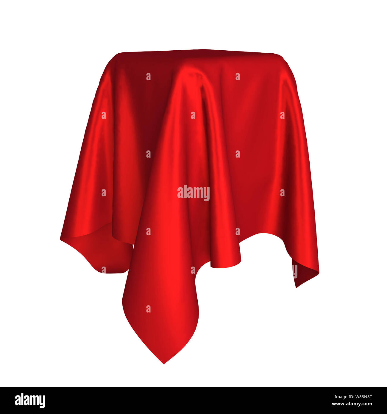Box covered with cloth. 3d illustration isolated on white background ...