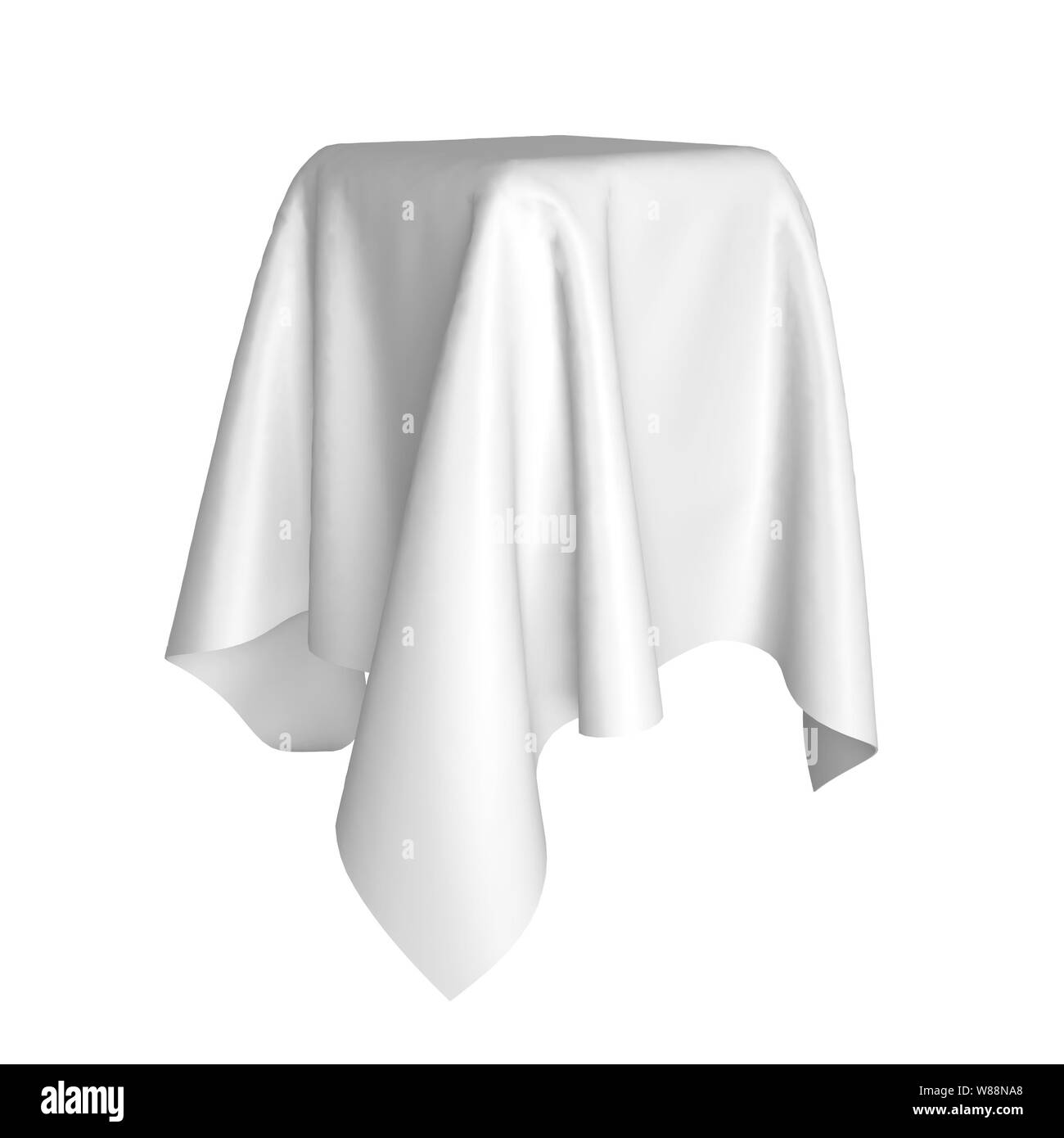 Box covered with cloth. 3d illustration isolated on white background ...