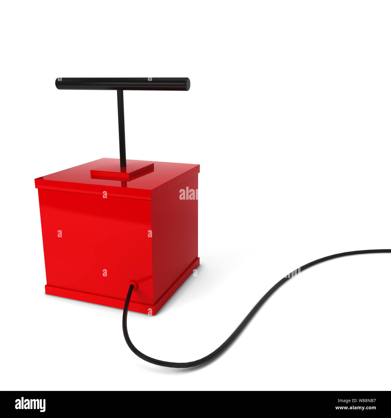 Red detonator. 3d illustration isolated on white background Stock Photo ...