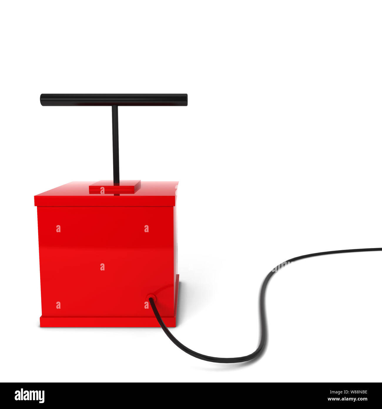 Red detonator. 3d illustration isolated on white background Stock Photo ...