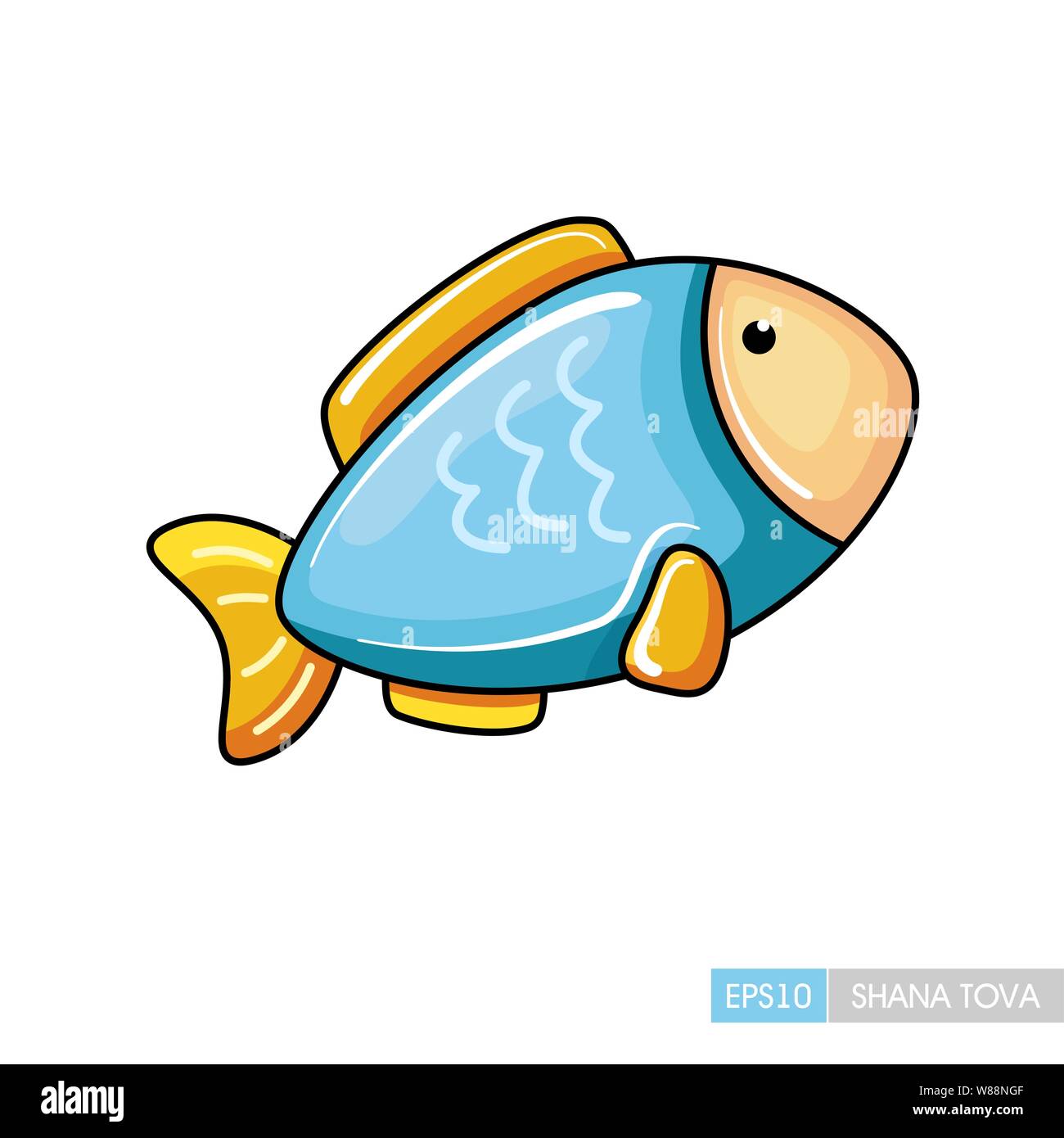 Fish. Rosh Hashanah icon. Shana tova. Happy and sweet new year in ...