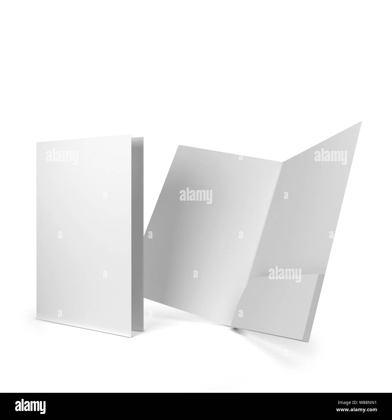 Blank paper folder. 3d illustration isolated on white background Stock ...