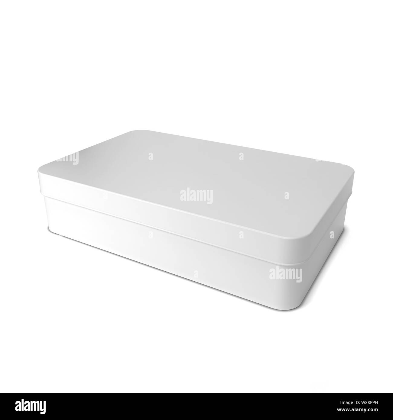 Metal box. 3d illustration isolated on white background Stock Photo - Alamy