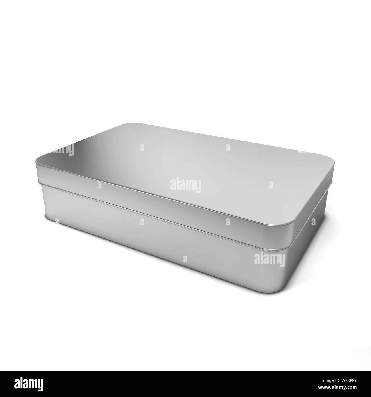Metal box. 3d illustration isolated on white background Stock Photo - Alamy