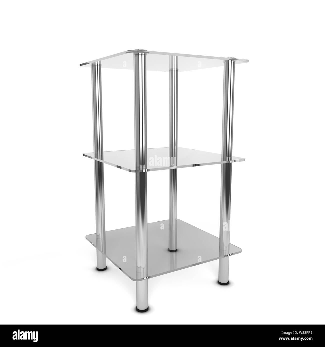 Glass display. 3d illustration isolated on white background Stock Photo ...
