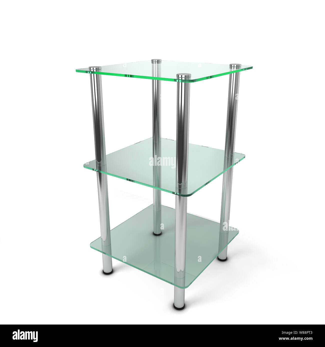 Glass display. 3d illustration isolated on white background Stock Photo ...
