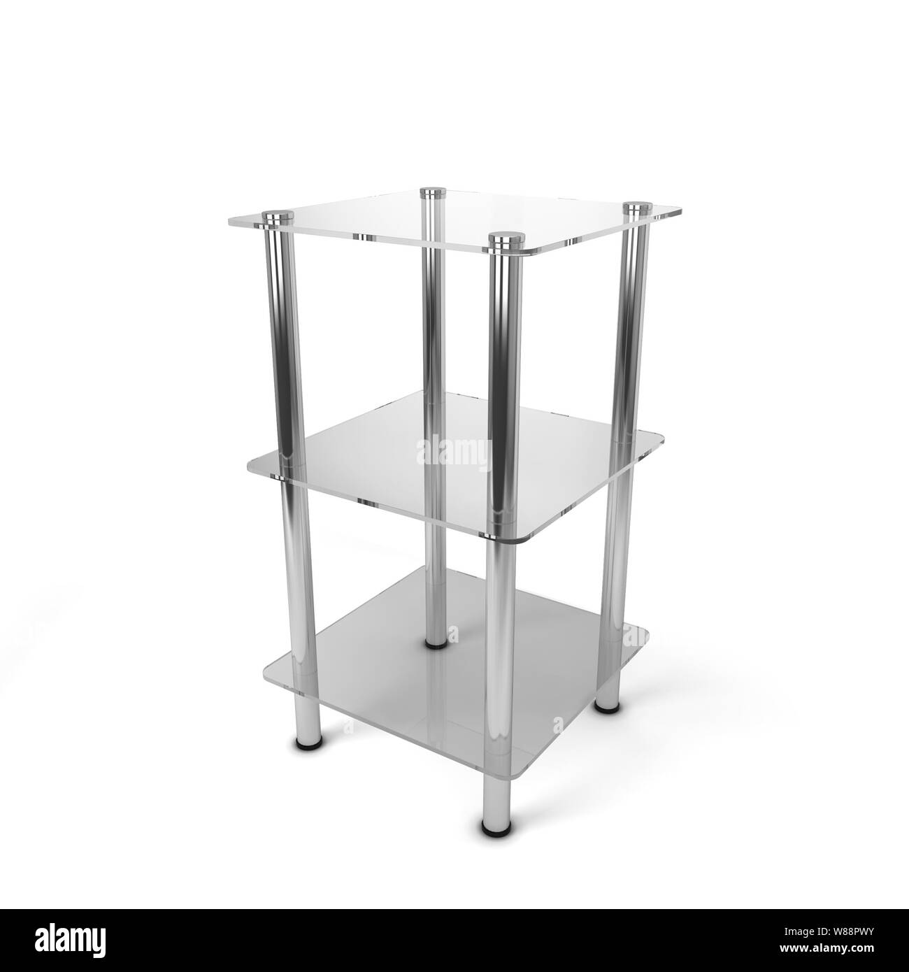 Glass display. 3d illustration isolated on white background Stock Photo ...