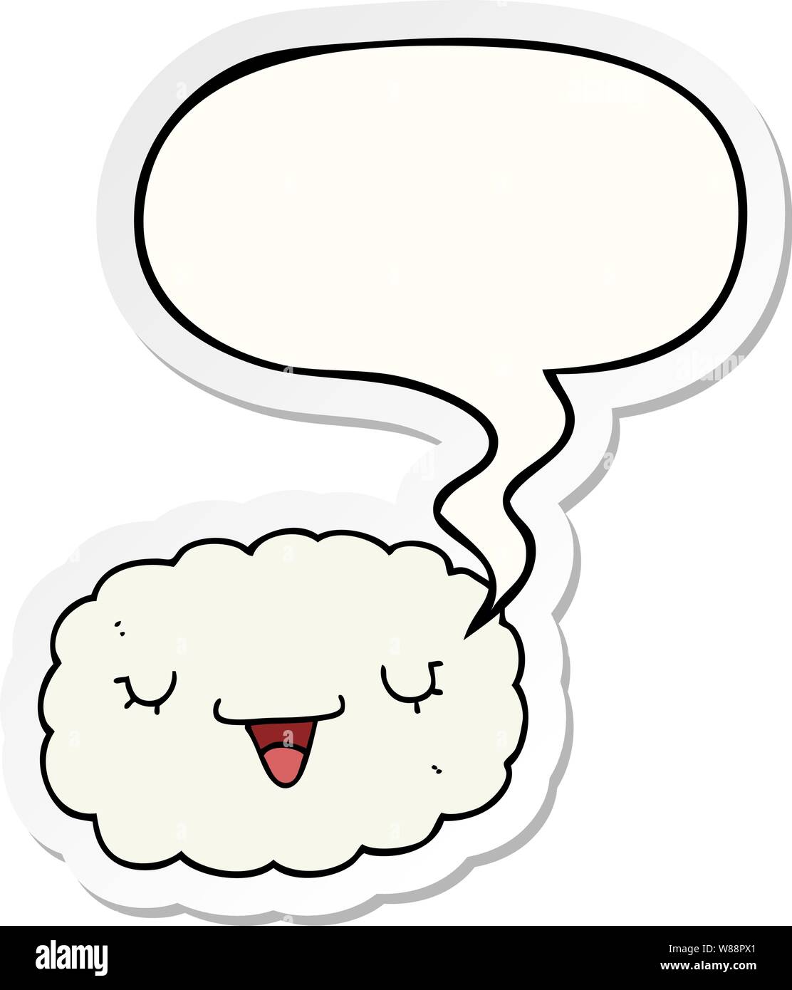 cartoon cloud with speech bubble sticker Stock Vector Image & Art - Alamy