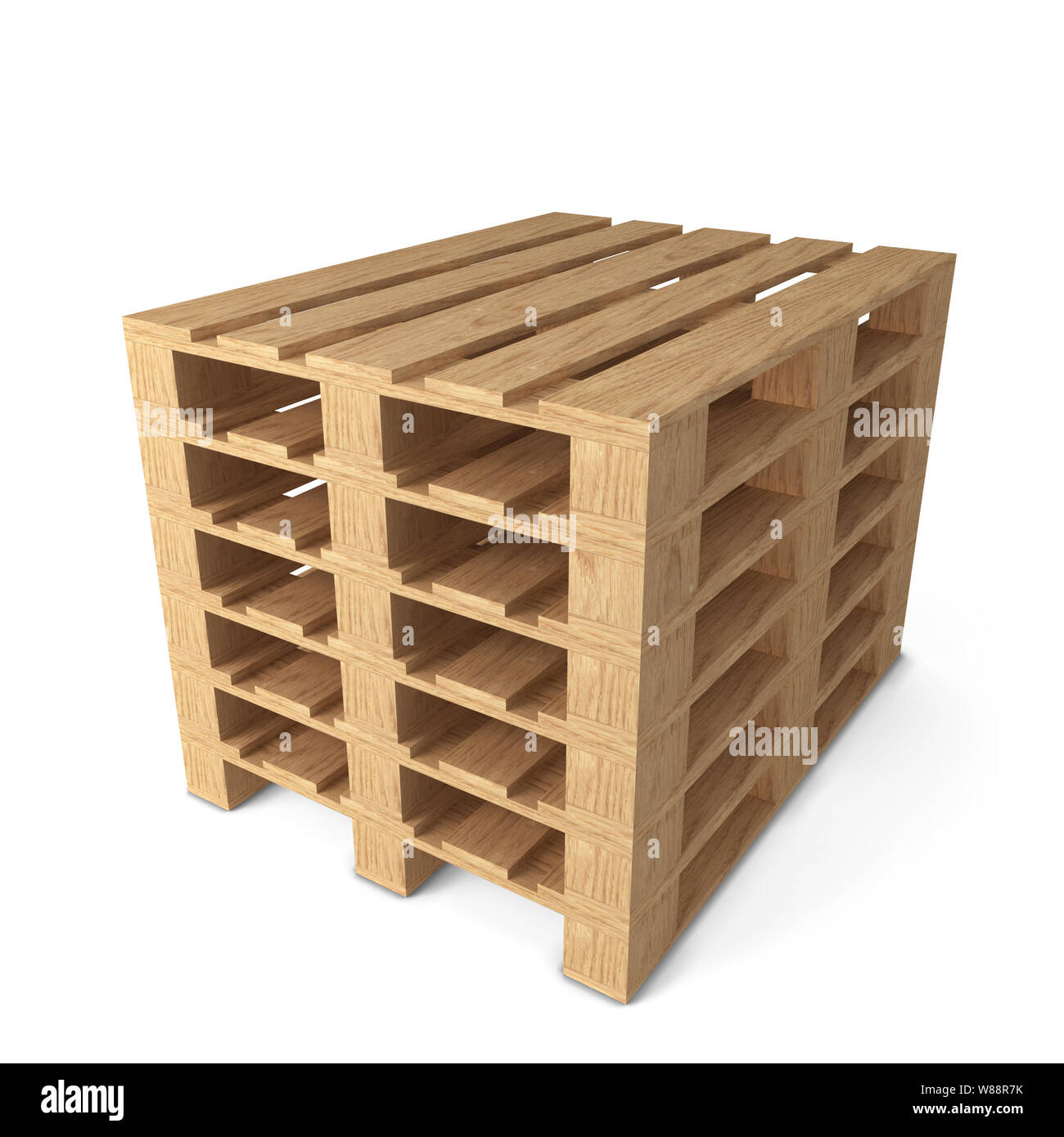Wooden pallets. 3d illustration isolated on white background Stock ...