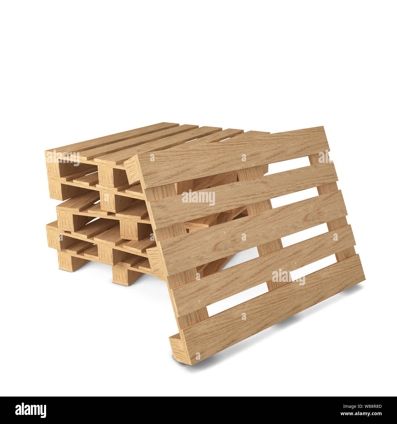 Wooden pallets. 3d illustration isolated on white background Stock ...