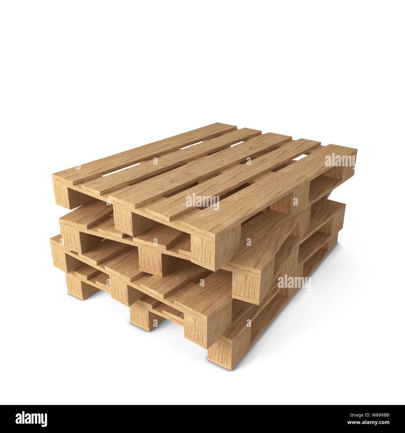 Wooden pallets. 3d illustration isolated on white background Stock ...