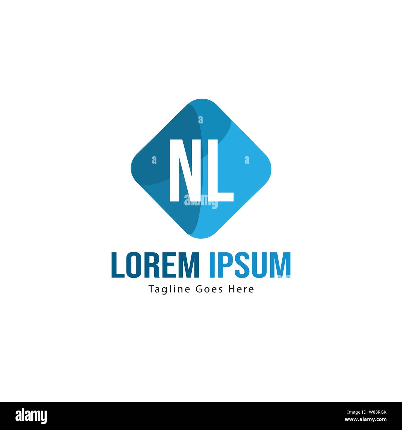 Initial NL logo template with modern frame. Minimalist NL letter logo ...