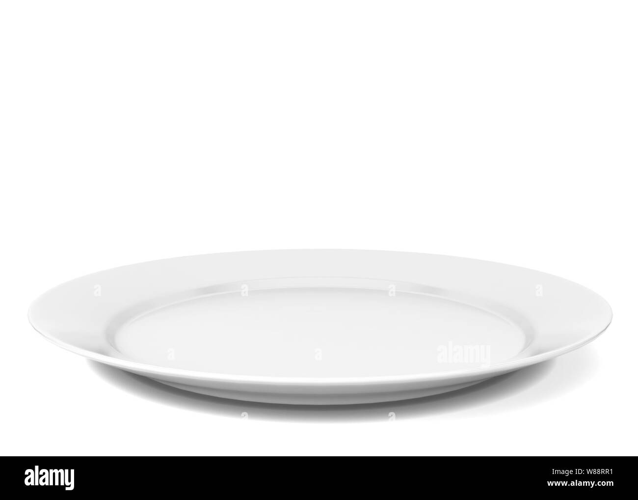 Empty plate. 3d illustration isolated on white background Stock Photo ...