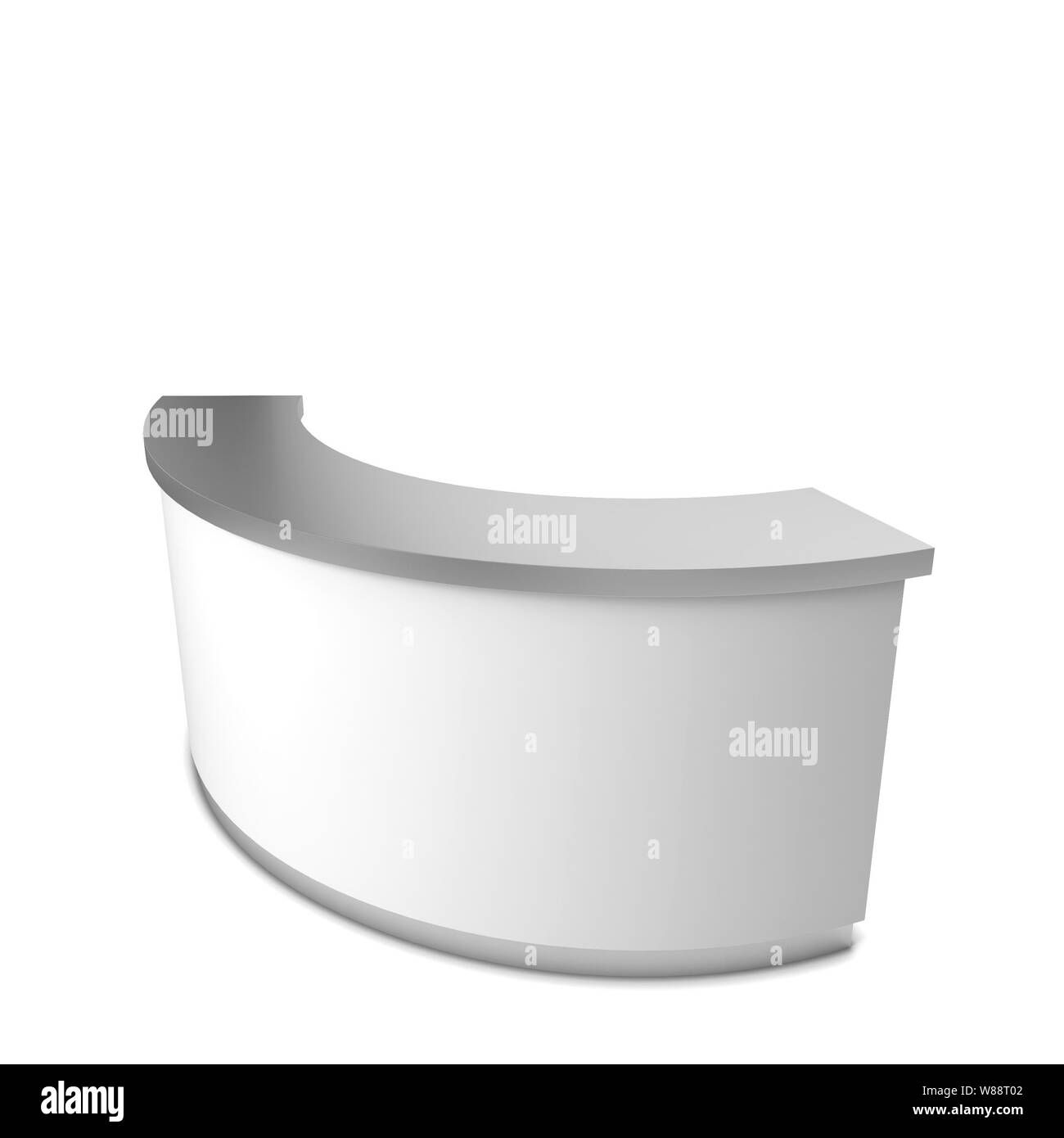 Blank reception counter. 3d illustration isolated on white background ...