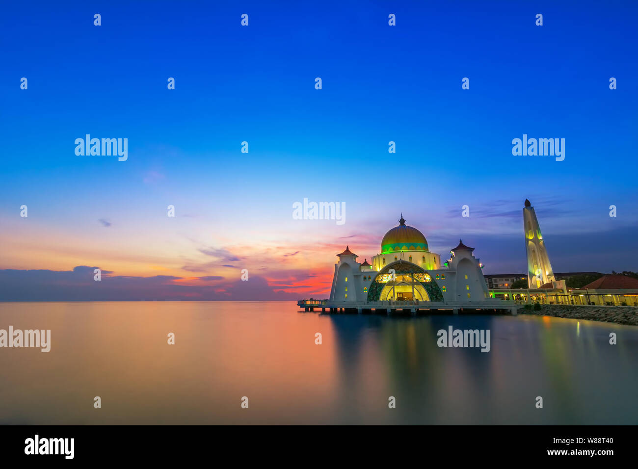 Malacca Straits Mosque ( Masjid Selat Melaka), It is a mosque located ...