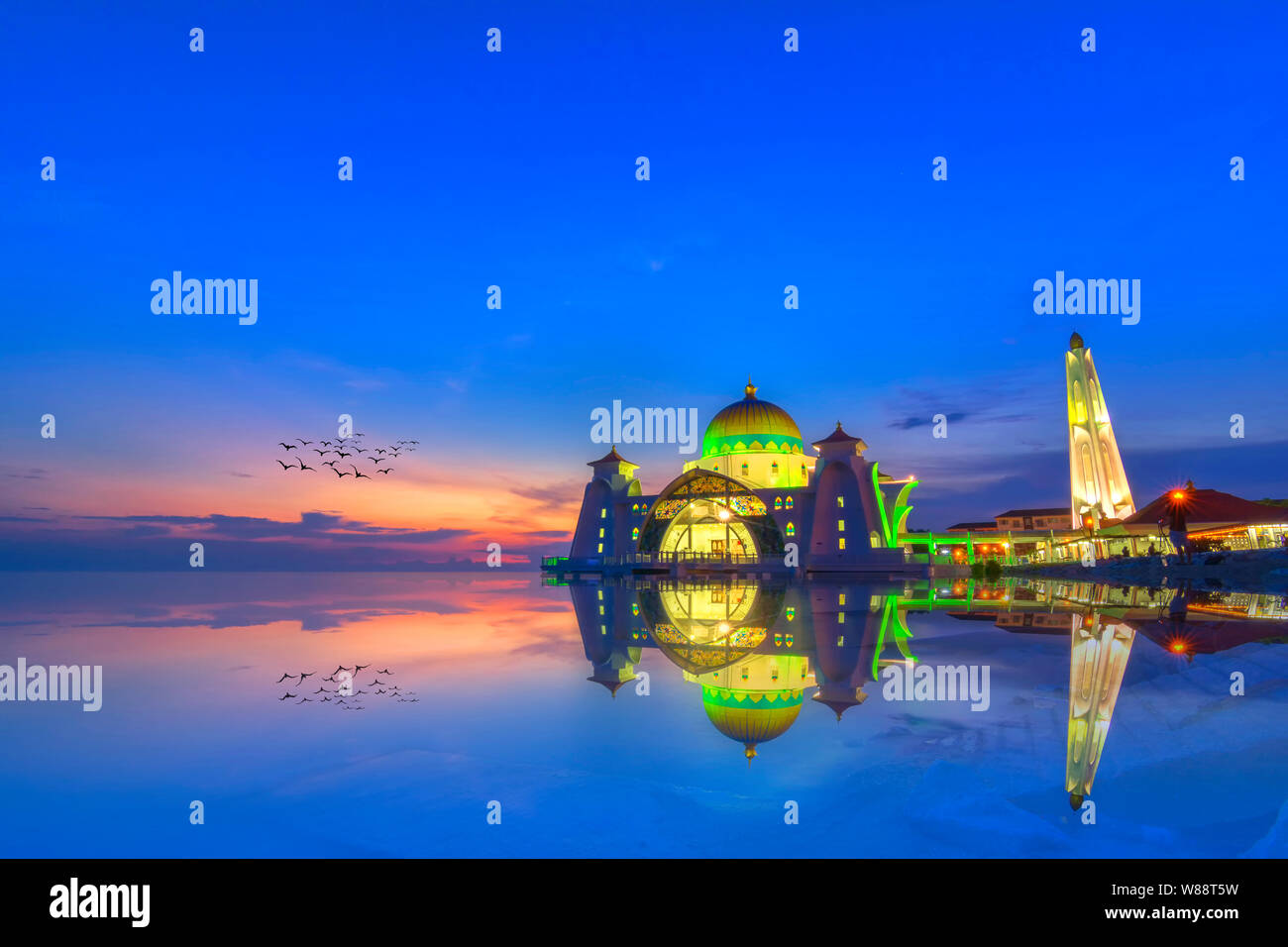 Malacca Straits Mosque ( Masjid Selat Melaka), It is a mosque located ...