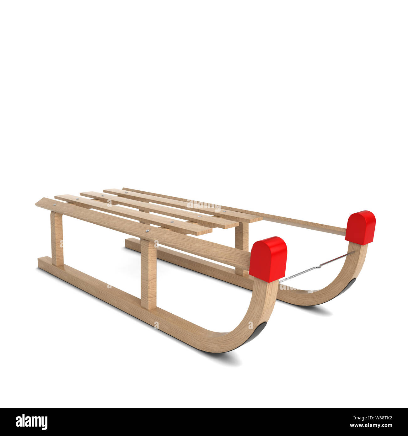 Wooden sledge. 3d illustration isolated on white background Stock Photo ...