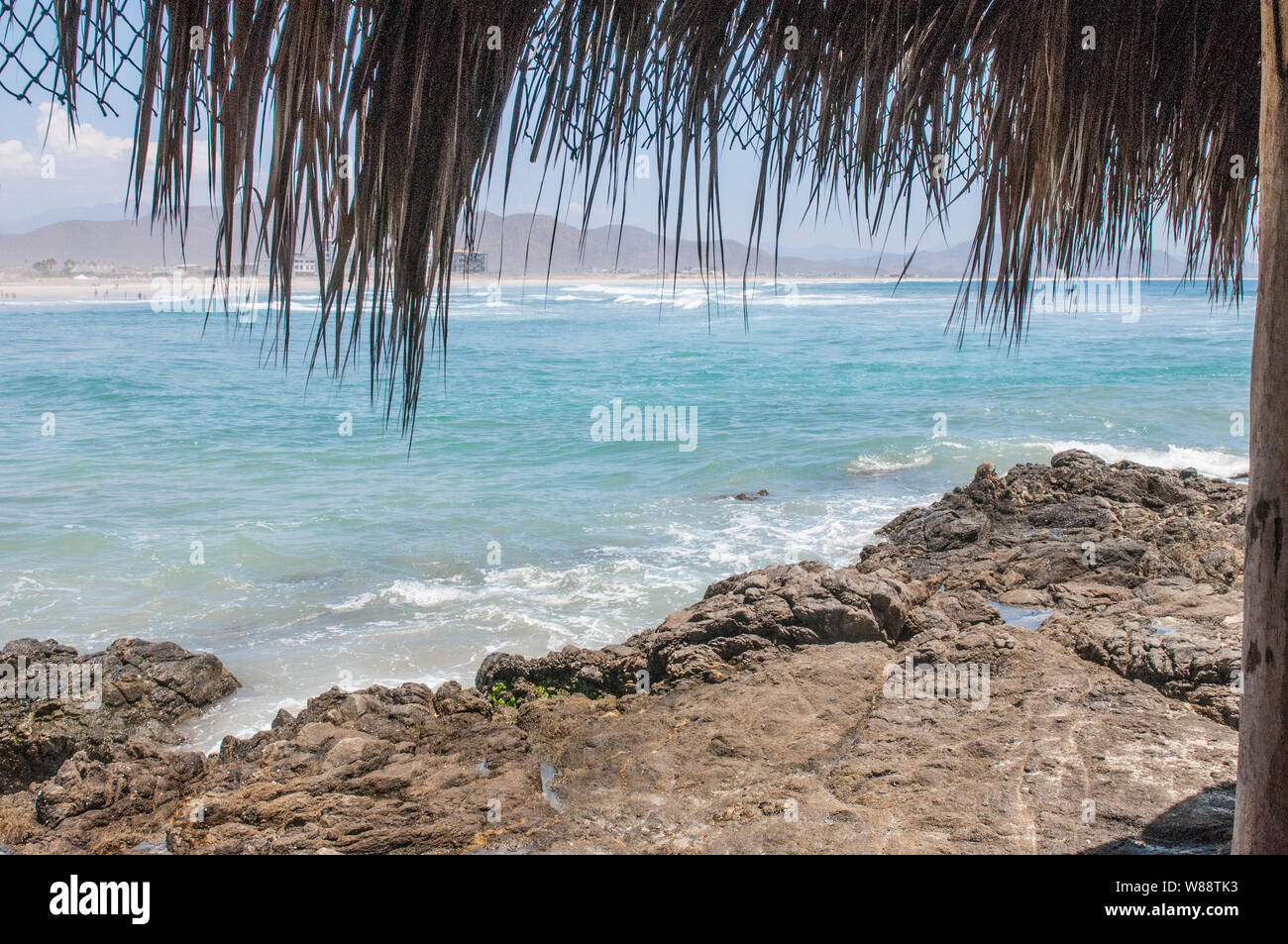 Sea and waves in a sunny morning at Los Cerritos Beach, Todos Santos ...