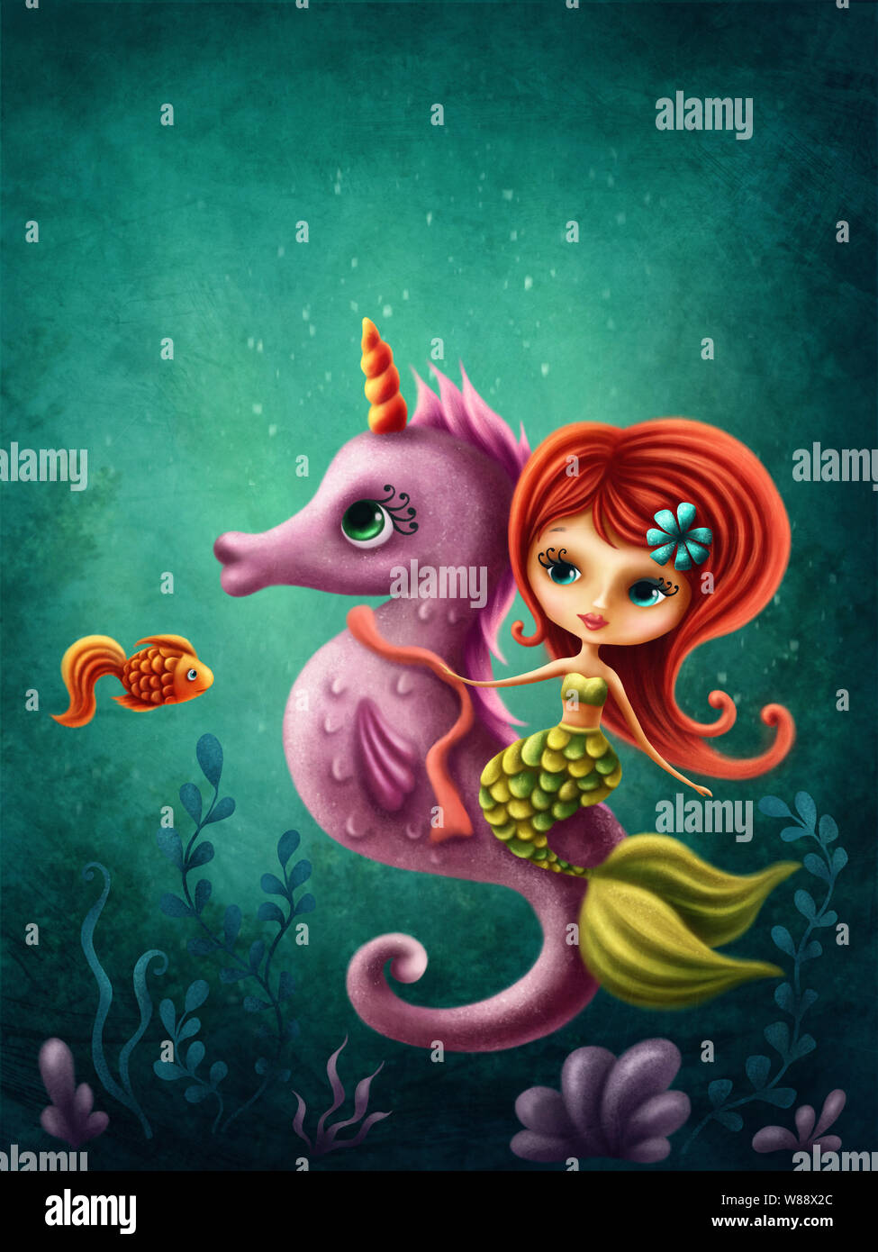 The little mermaid little seahorse hi-res stock photography and images ...