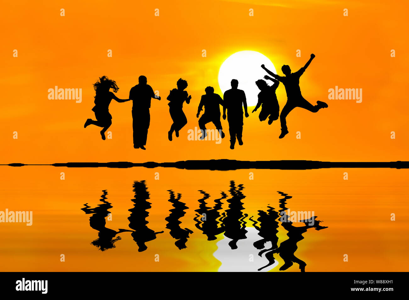Happy people jumping hi-res stock photography and images - Alamy