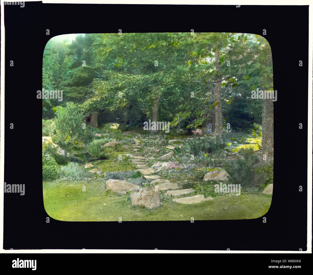 Reef Point, Beatrix Jones Farrand house, Bar Harbor, Maine. Pathway ...