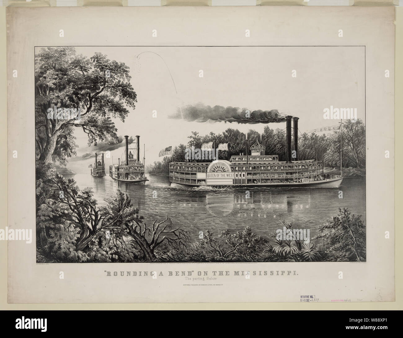 Rounding a bend on the Mississippi: the parting salute Stock Photo - Alamy