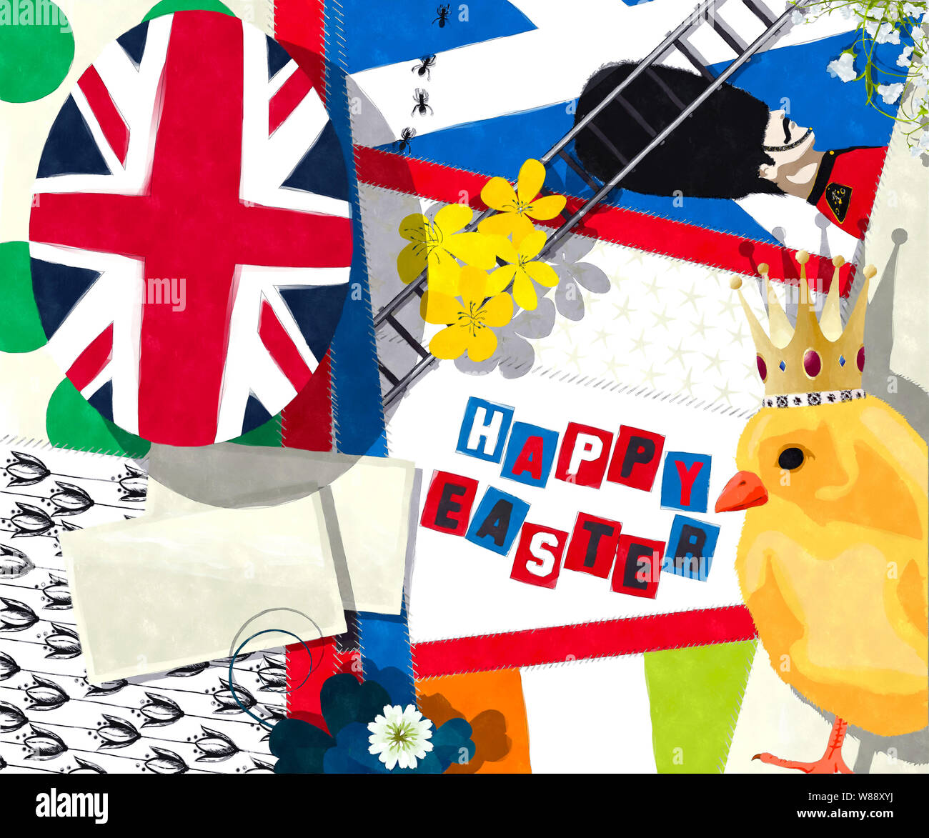 Watercolor British Easter Stock Photo - Alamy